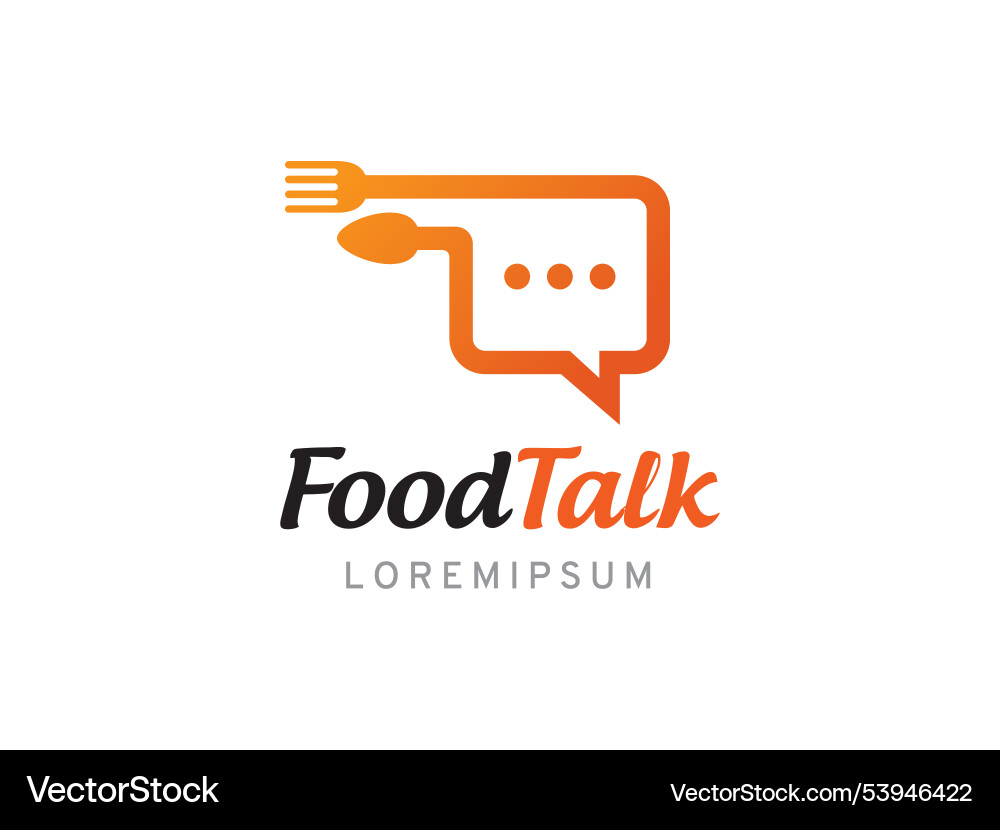 Food talk logo symbol or icon template Royalty Free Vector