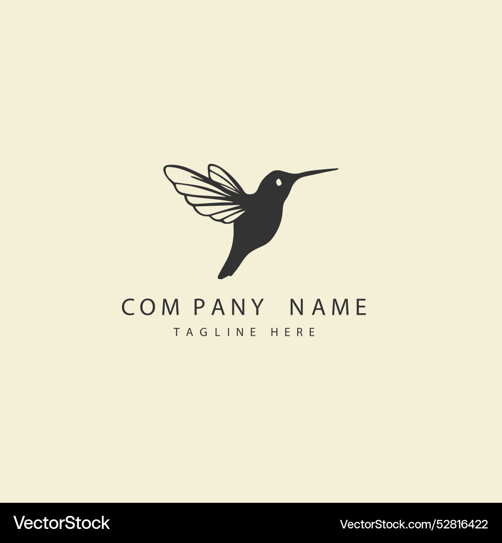 Hummingbird logo design Royalty Free Vector Image