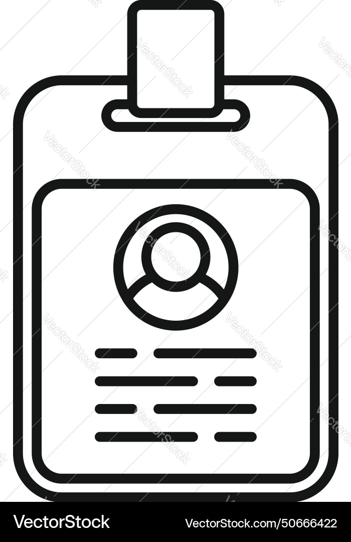 Id card form icon outline new member Royalty Free Vector