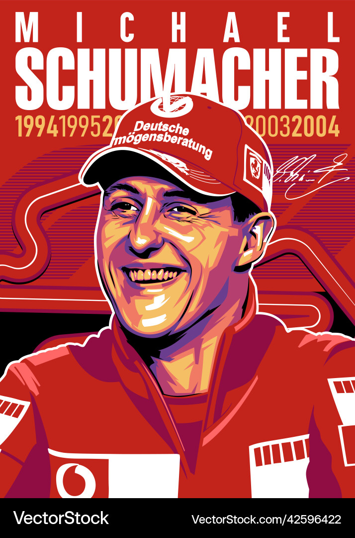 Michael schumacher Royalty Free Vector Image - VectorStock