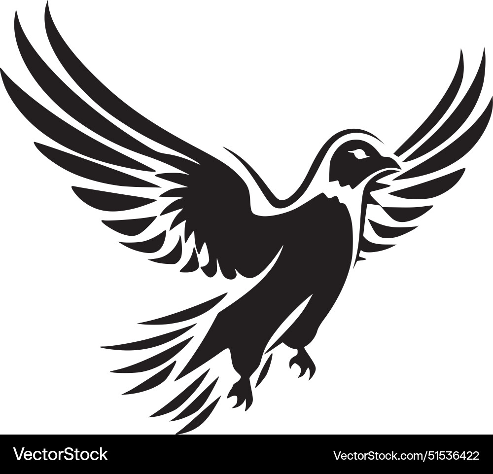 Pigeon - minimalist and flat logo Royalty Free Vector Image