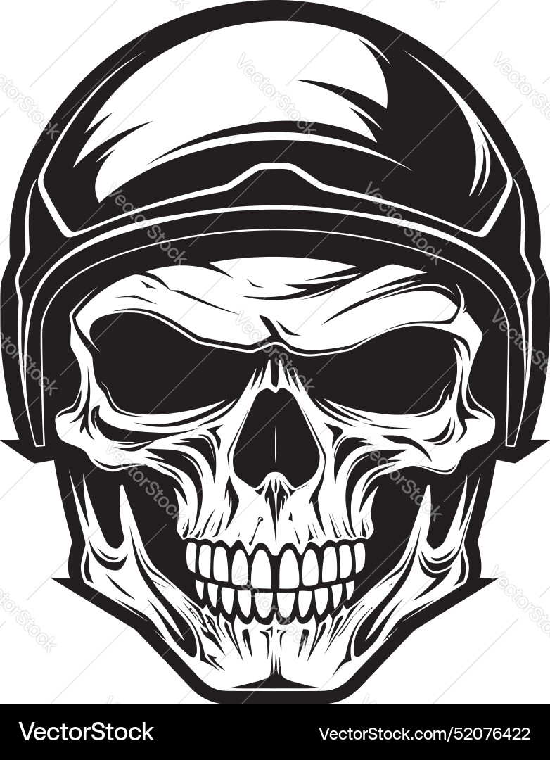 Skull sentry logo with in helmet helmherald Vector Image