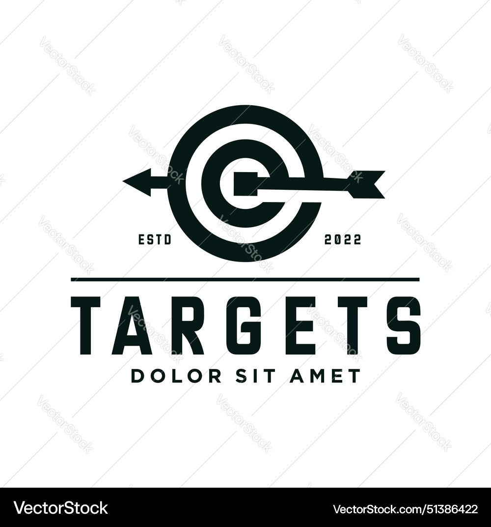 Target arrow logo icon design template Royalty Free Vector