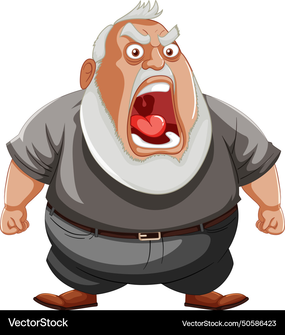 A furious man screaming with rage Royalty Free Vector Image