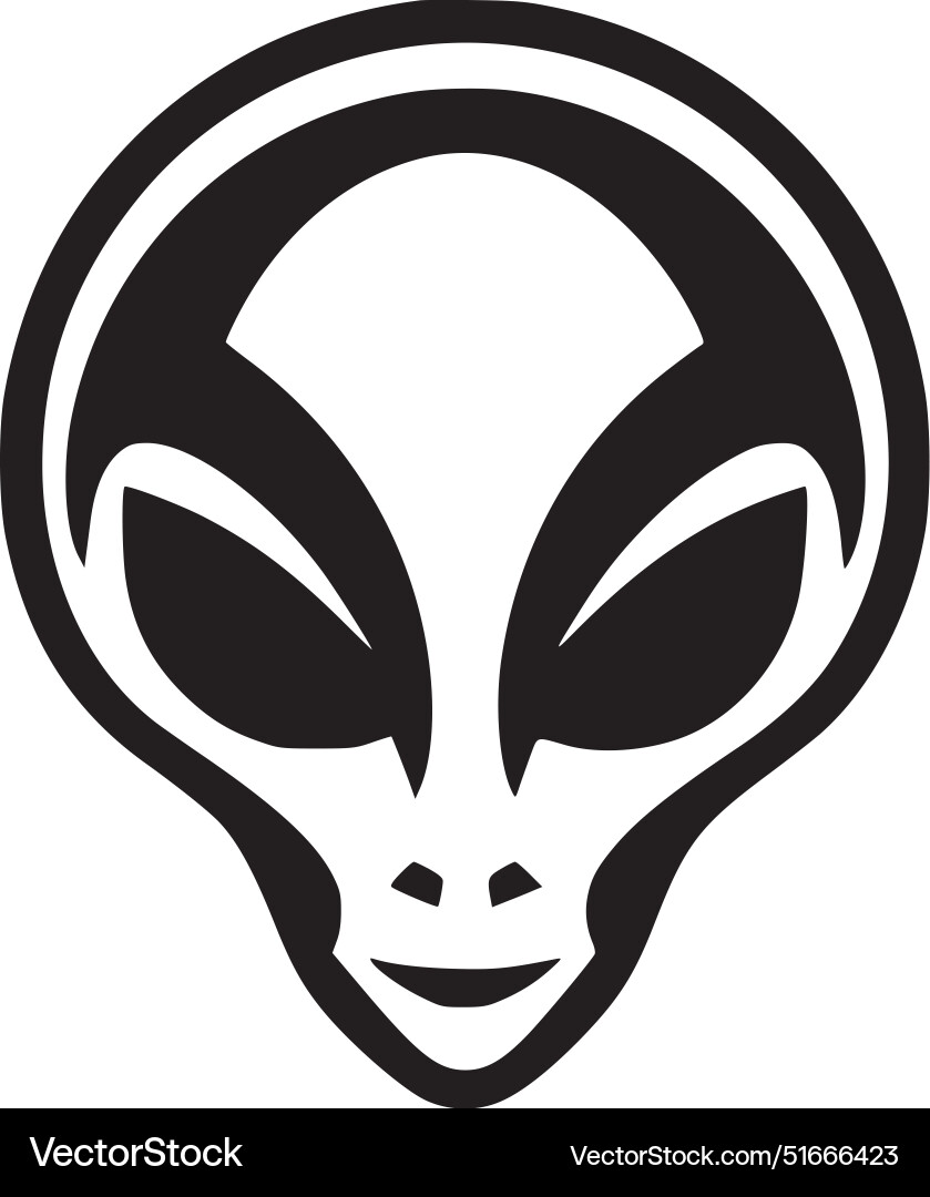 Alien - minimalist and flat logo Royalty Free Vector Image