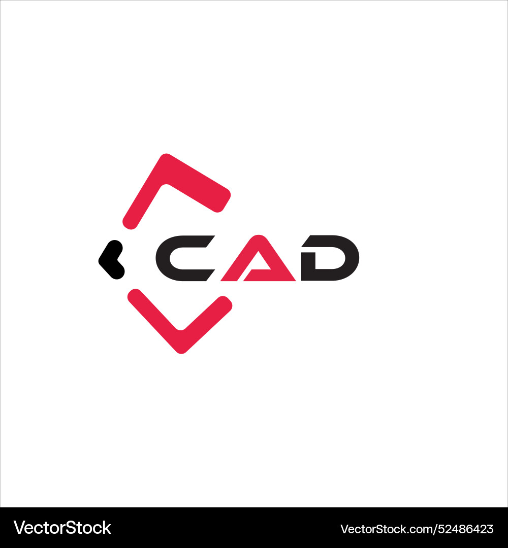 Cad creative minimalist letter logo unique Vector Image