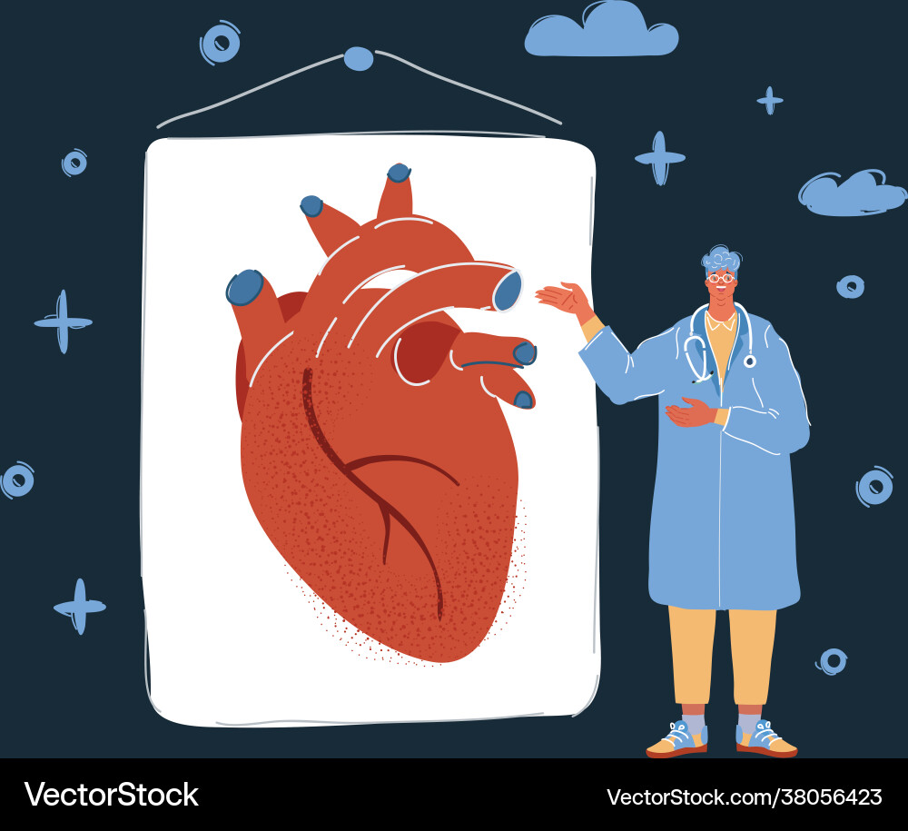Cardio doctor talk about Royalty Free Vector Image