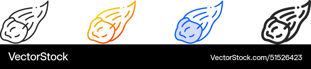 Comet iconthin linear gradient blue stroke Vector Image