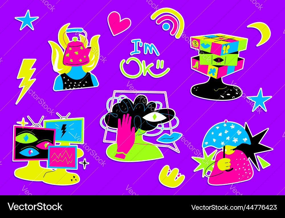 Feelings and emotions - flat design style Vector Image