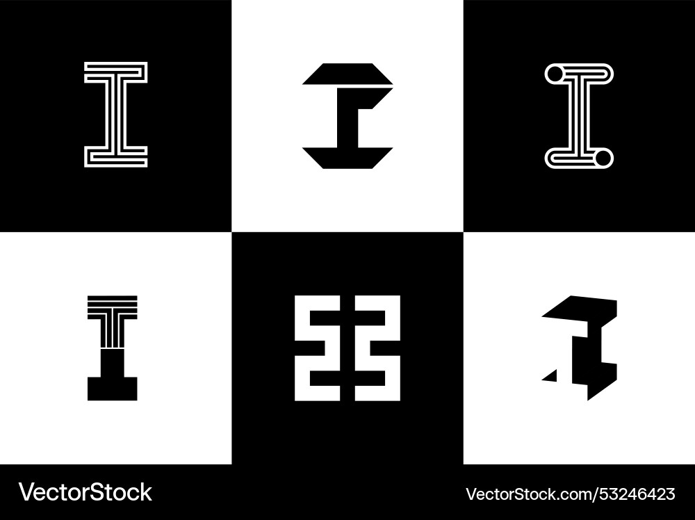 Letter i fonts and logo design Royalty Free Vector Image