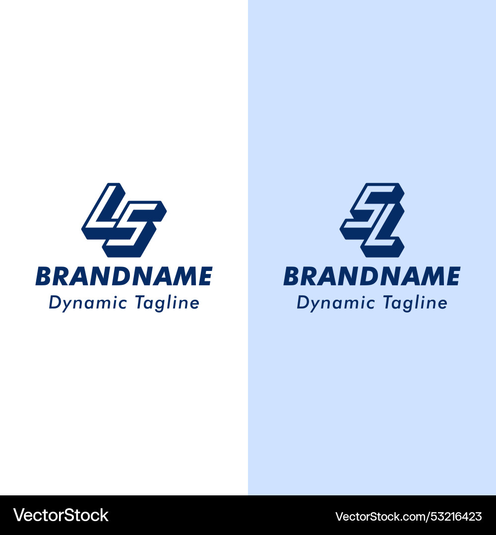 Letter ls and sl 3d monogram logo suitable Vector Image