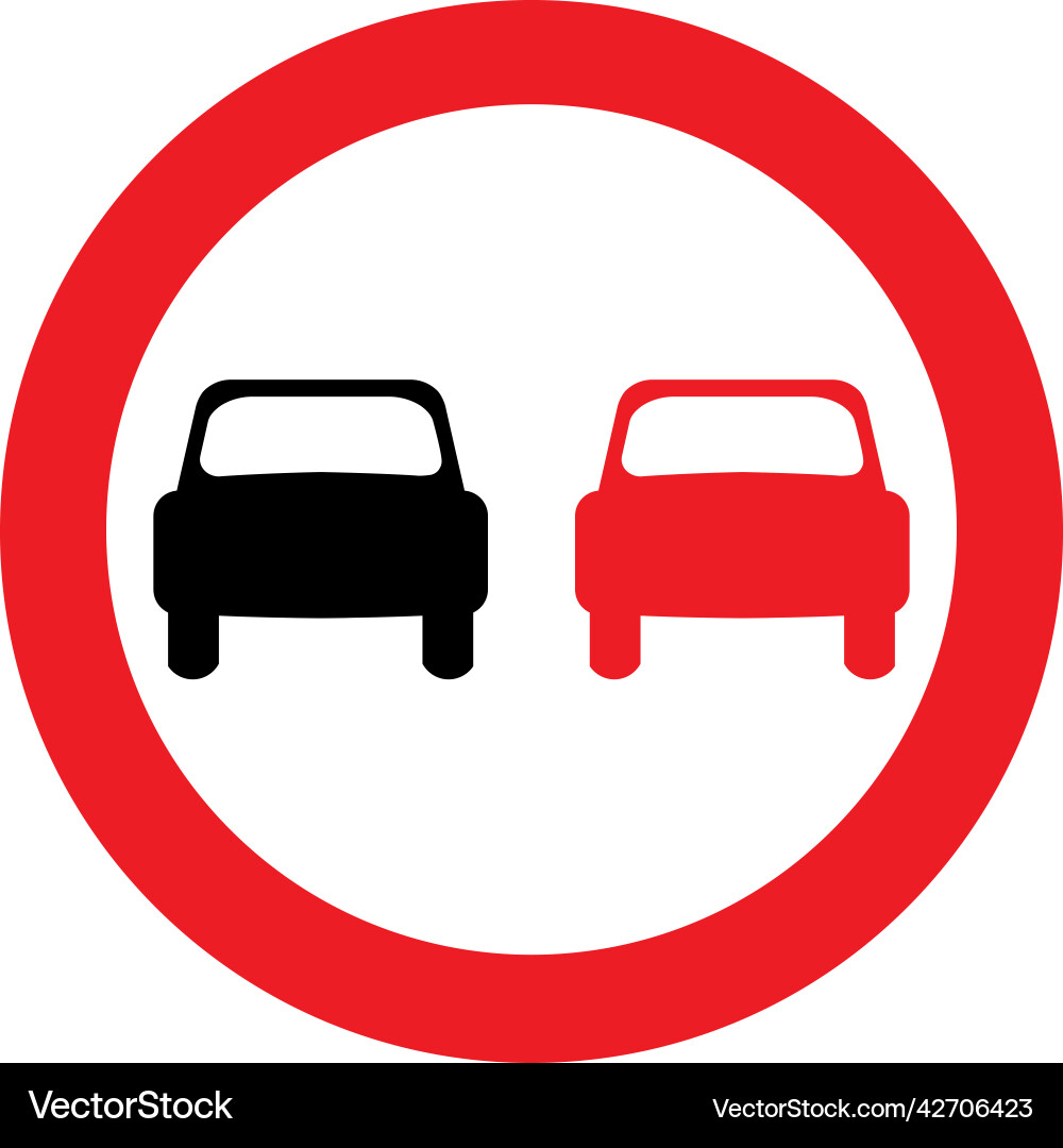 No overtaking Royalty Free Vector Image - VectorStock