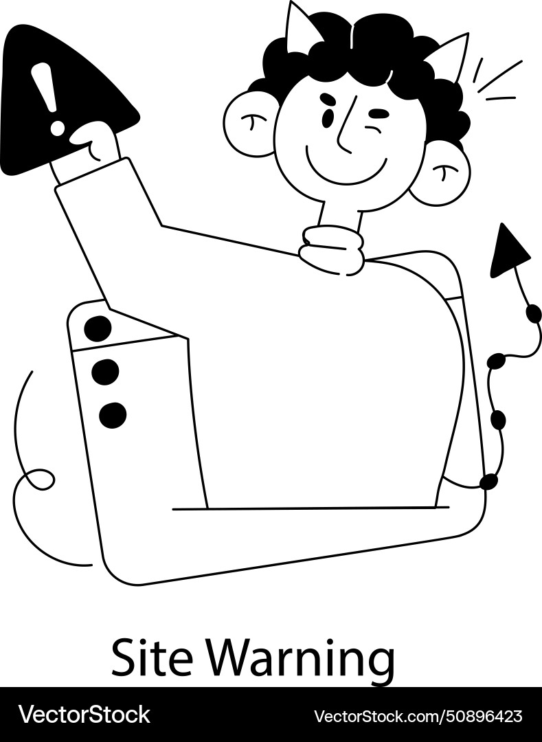 Site warning Royalty Free Vector Image - VectorStock