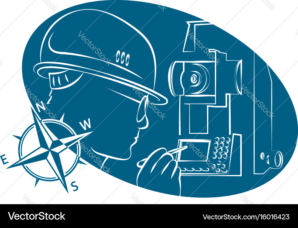 Surveyor and geodetic device Royalty Free Vector Image