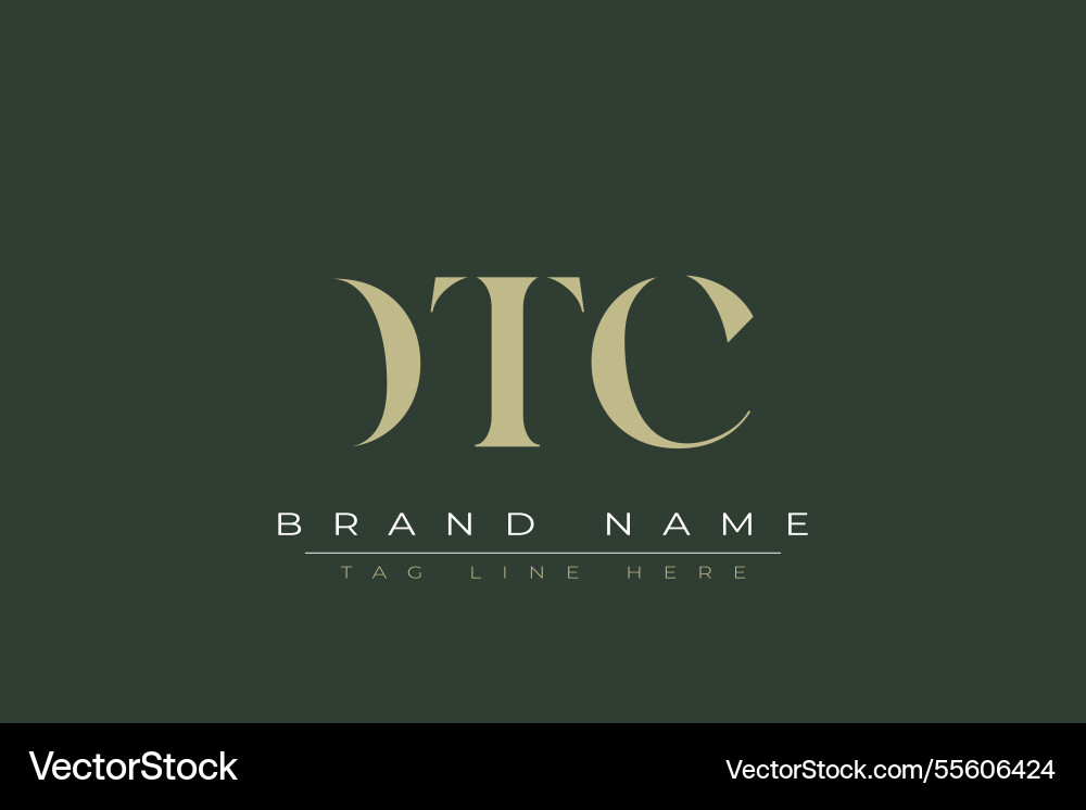 Dtc abstract letter logo design Royalty Free Vector Image