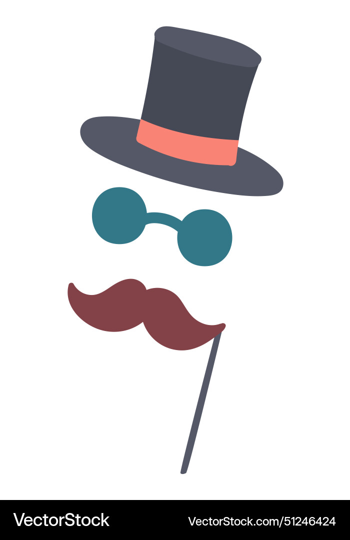 Gentleman mask in flat design accessory with Vector Image