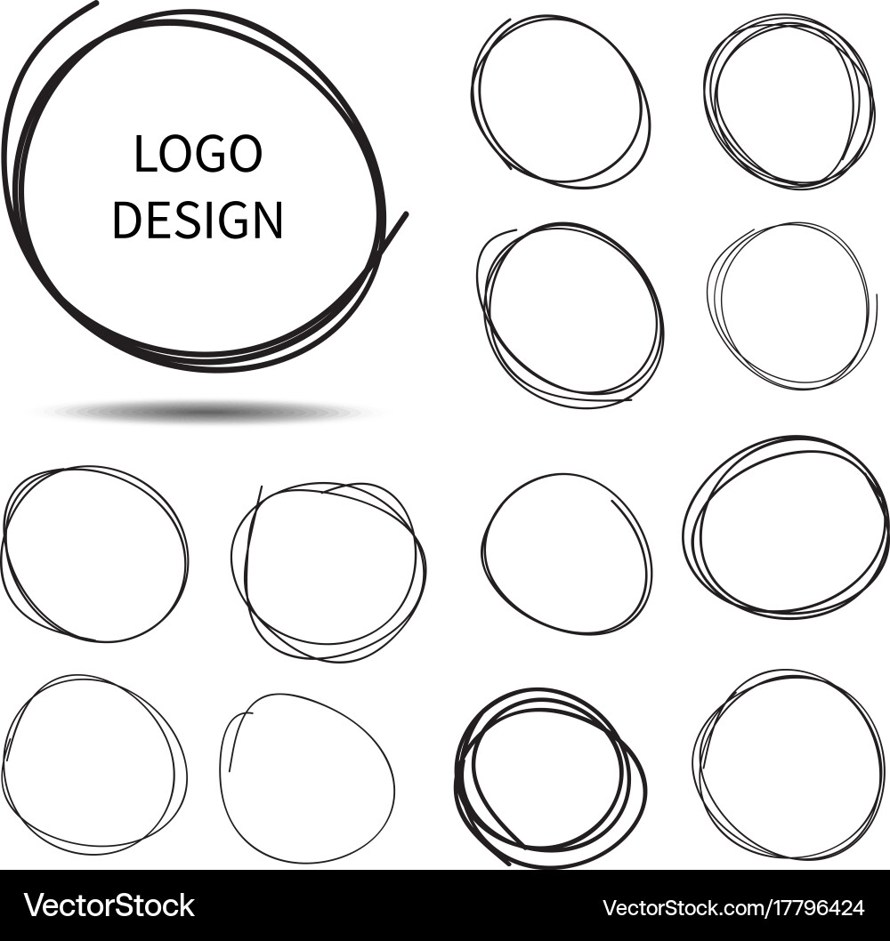 Hand drawn circles for logo design Royalty Free Vector Image