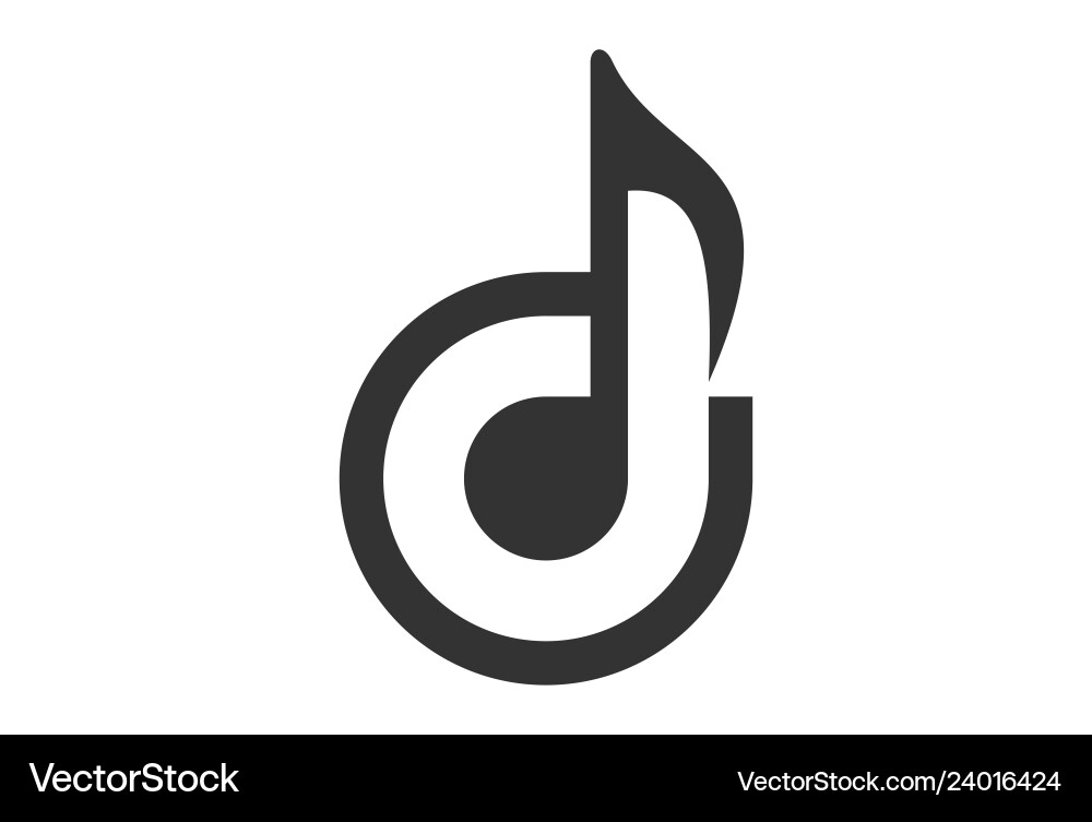 Letter d music note logo icon Royalty Free Vector Image