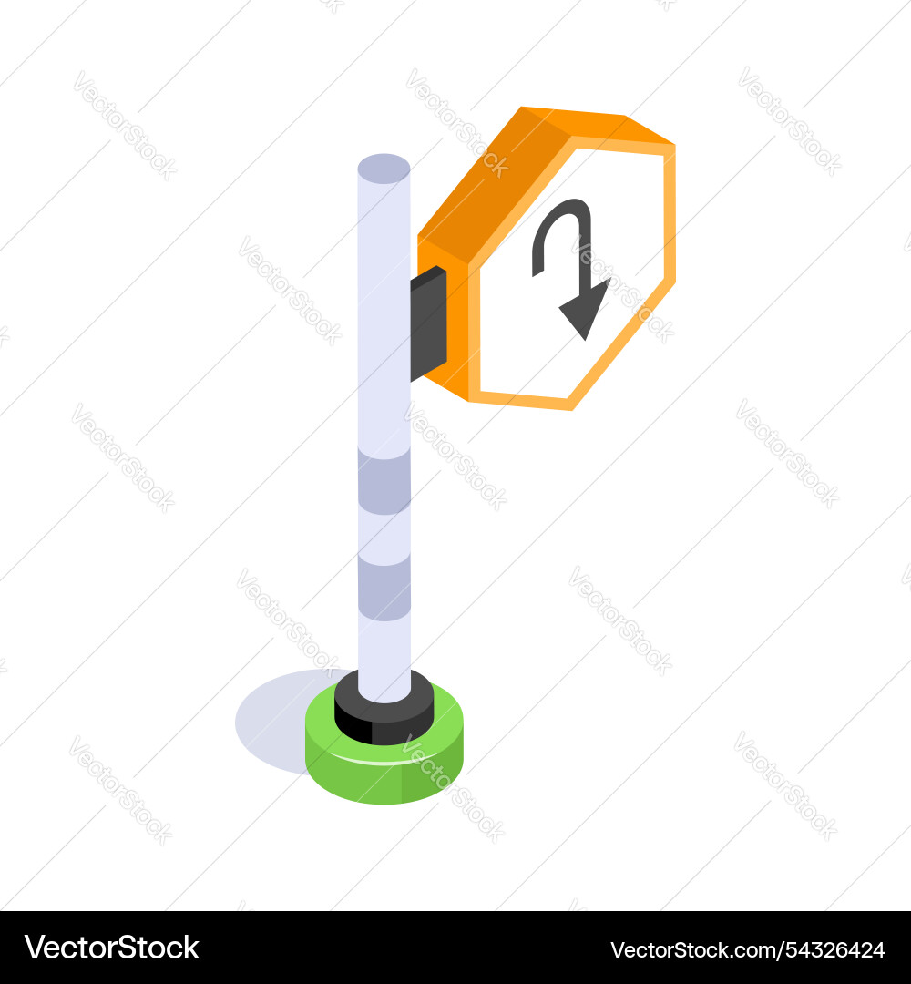 U turn Royalty Free Vector Image - VectorStock