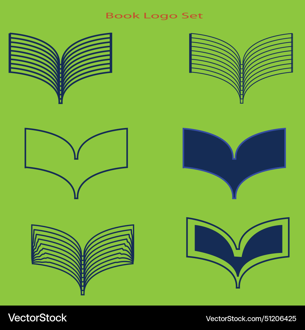Book-shape-set-logo Royalty Free Vector Image - VectorStock