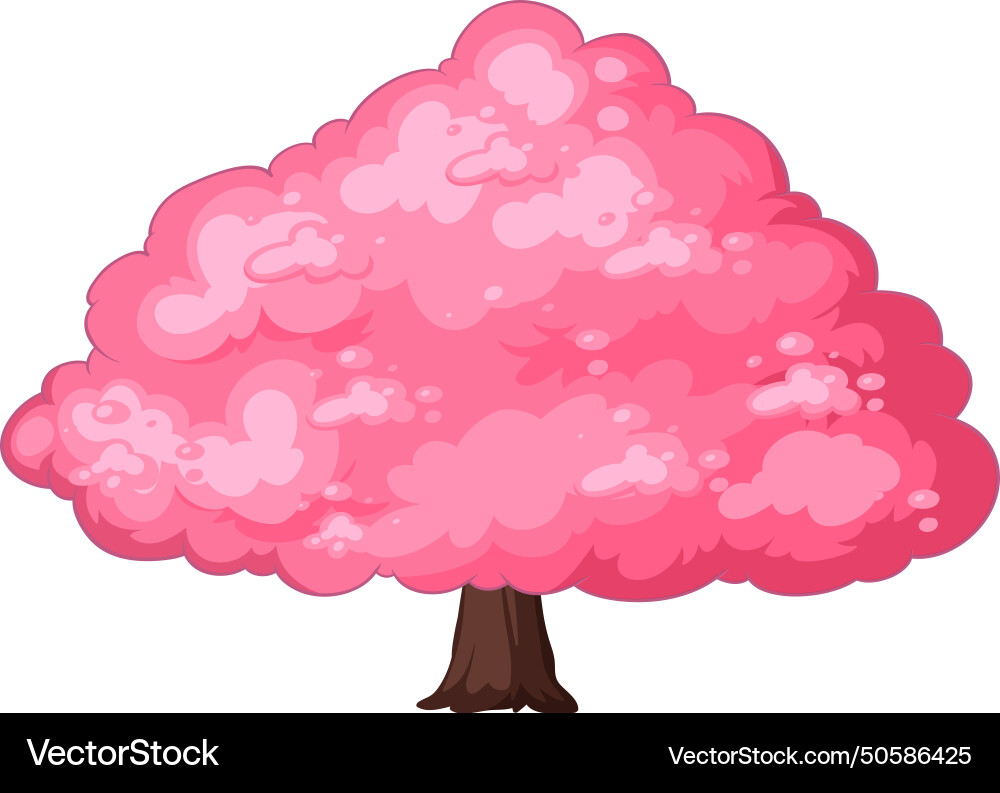 Cartoon-style pink tree with a fluffy appearance Vector Image