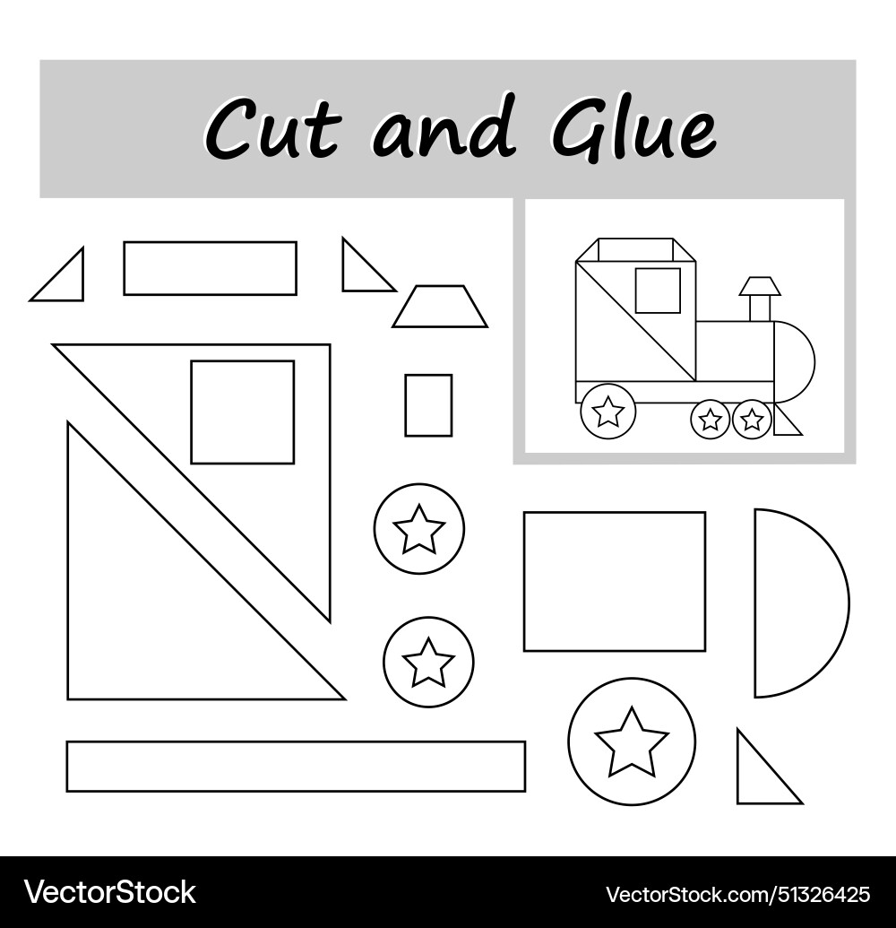 Color cut parts of the image and glue on paper Vector Image