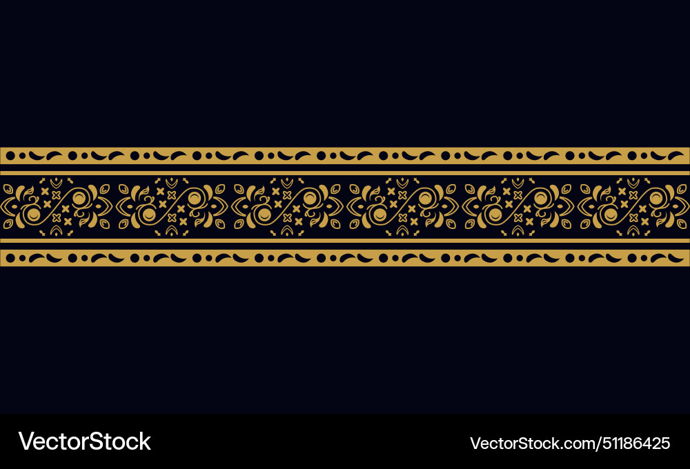 Golden ornamental thai pattern border design Vector Image