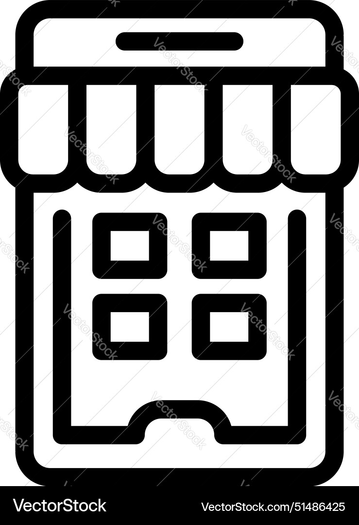 Icon of a storefront Royalty Free Vector Image