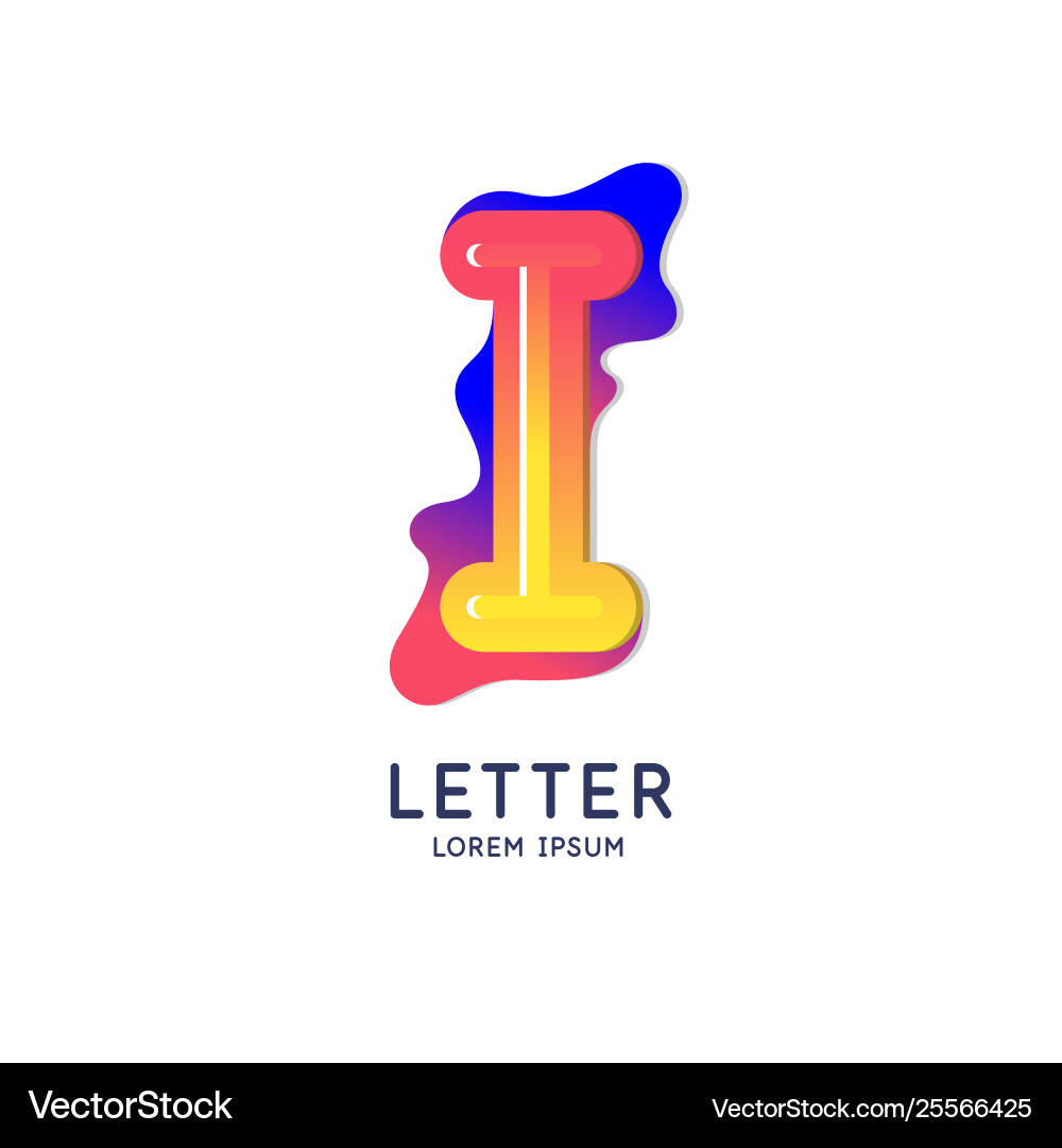 Letter i latin alphabet display Royalty Free Vector Image