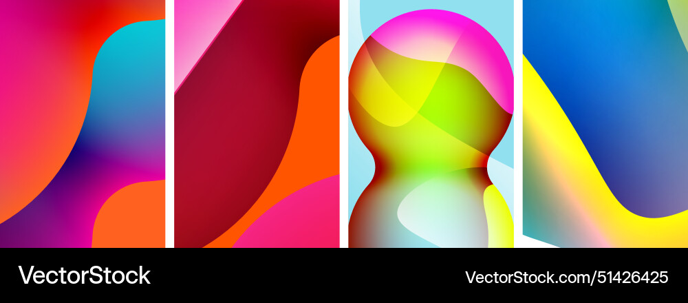 Liquid abstract shapes with gradient colors Vector Image