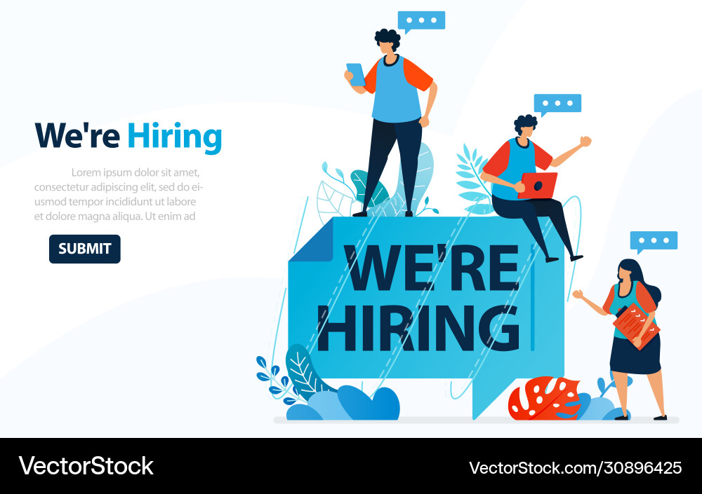 People looking for employees with words were Vector Image