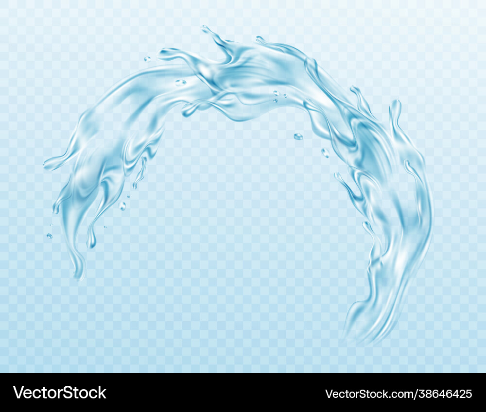 Realistic water splash isolated Royalty Free Vector Image