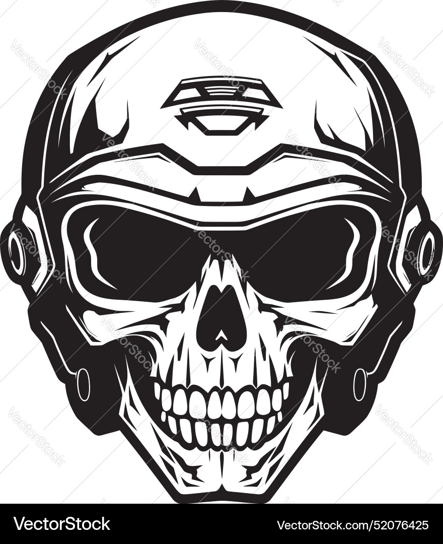 Skull armor logo with helmet wearing Royalty Free Vector