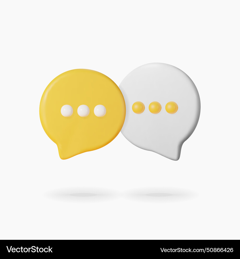 3d round speech bubbles symbol for chat Royalty Free Vector
