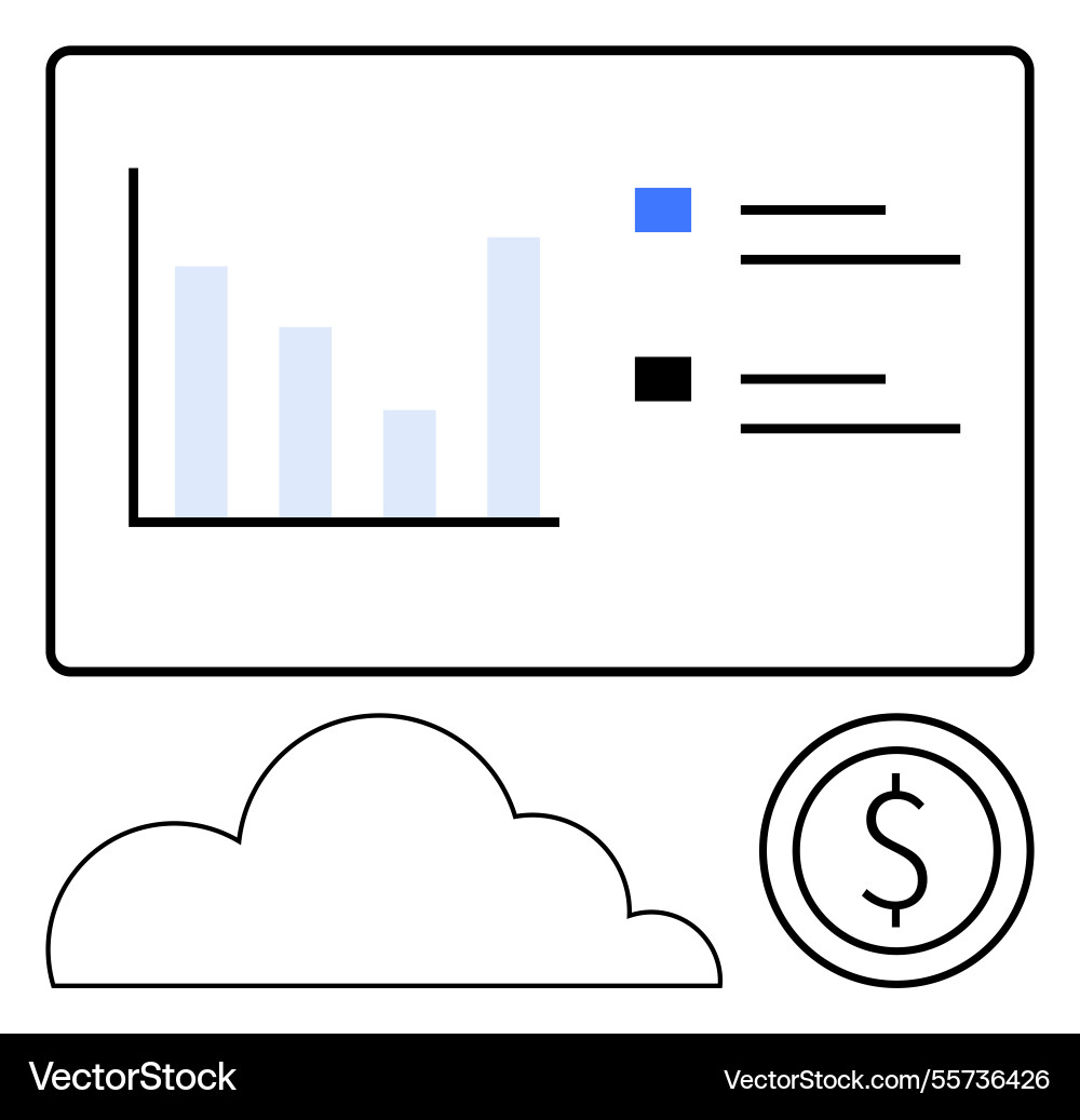 Business analytics dashboard with bar chart Vector Image