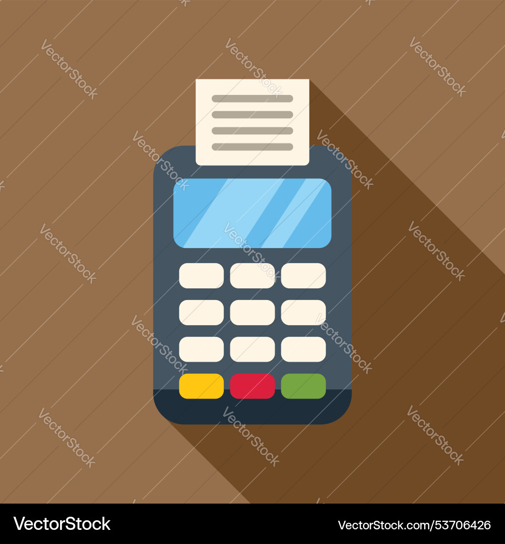 Credit card machine printing receipt for payment Vector Image