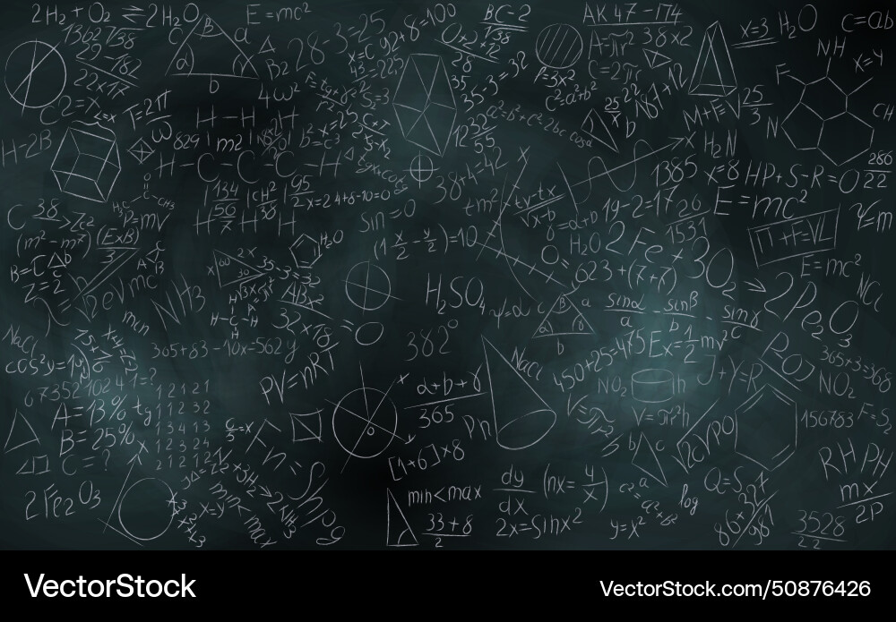 Formulas written on the blackboard Royalty Free Vector Image