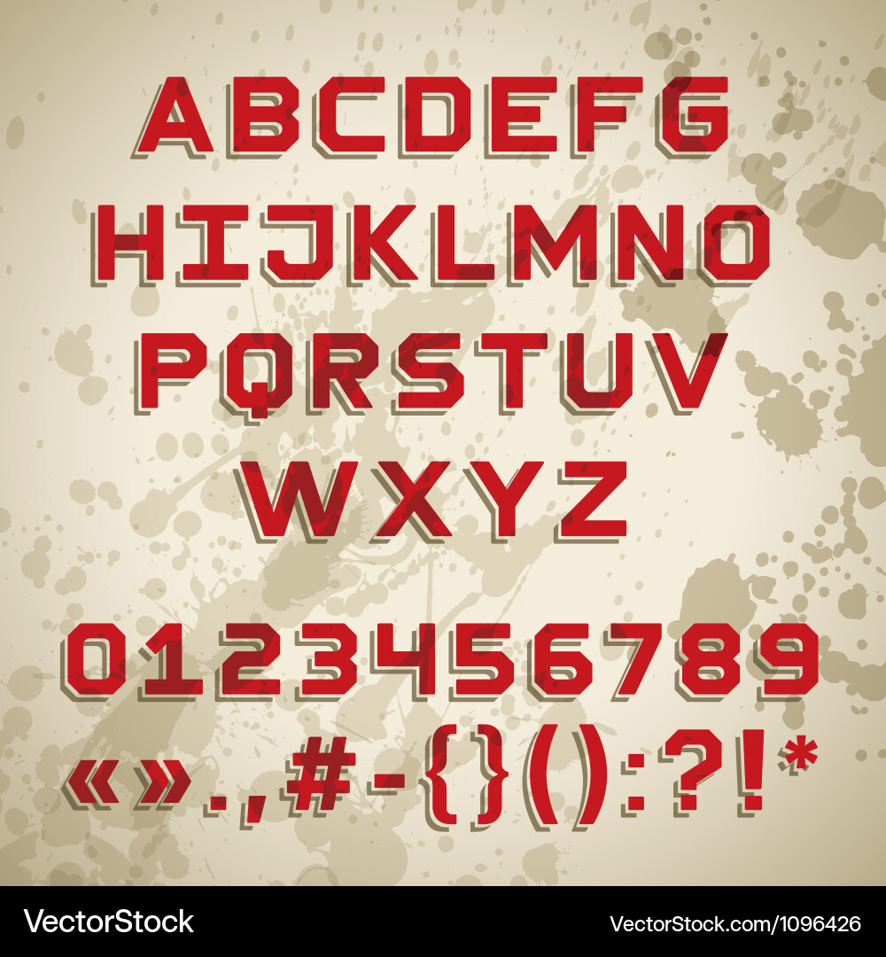 Grunge font Royalty Free Vector Image - VectorStock
