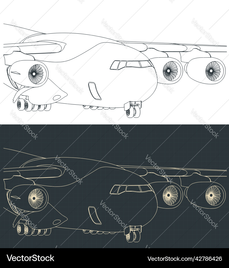 Heavy cargo aircraft close-up Royalty Free Vector Image