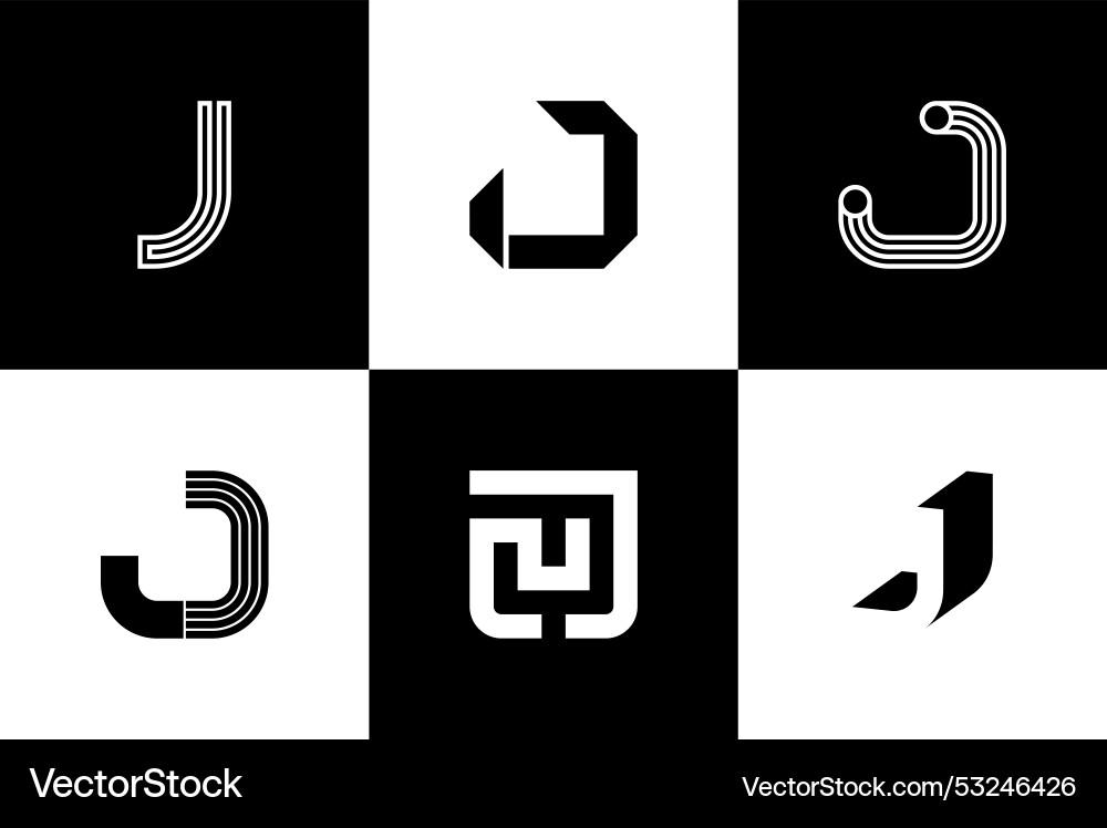 Letter j fonts and logo design Royalty Free Vector Image