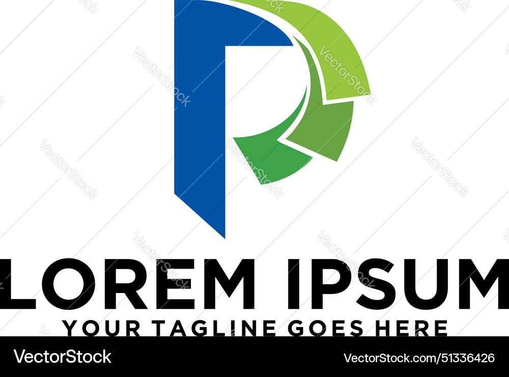 Letter p money loan logo Royalty Free Vector Image