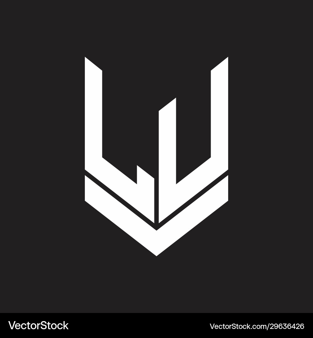 Lu logo monogram with emblem shield style design Vector Image