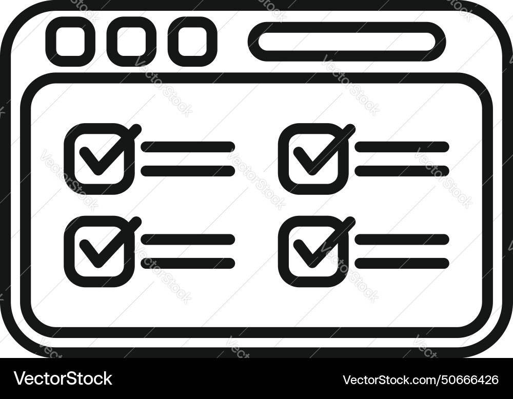 Online web registration icon outline form Vector Image