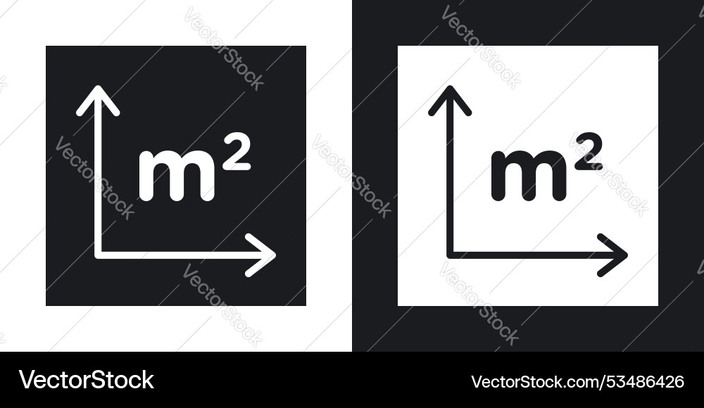 Square meterline in thin line black color flat Vector Image