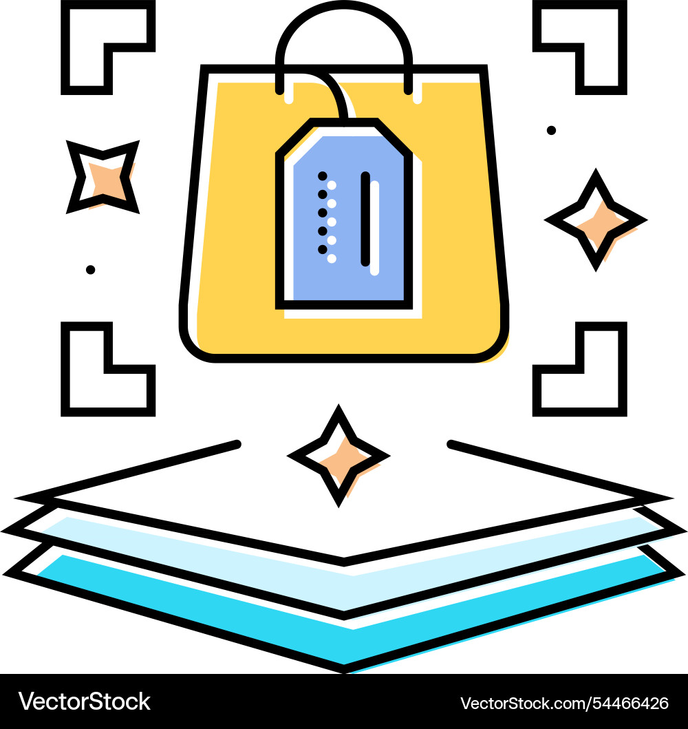 Swag bag virtual conference color icon Royalty Free Vector