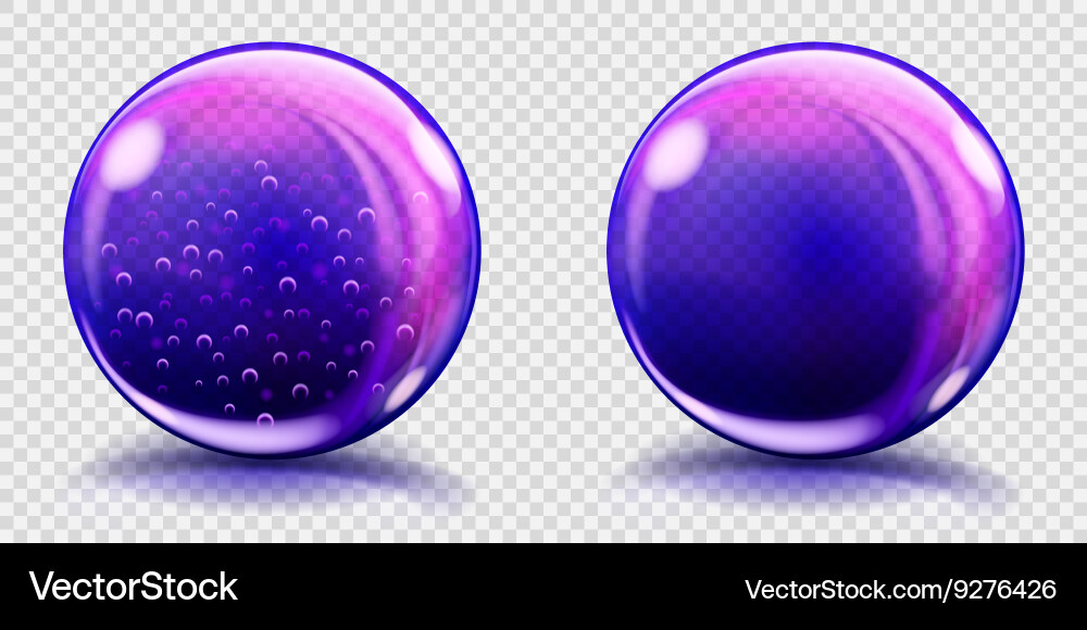 Two big violet glass spheres Royalty Free Vector Image