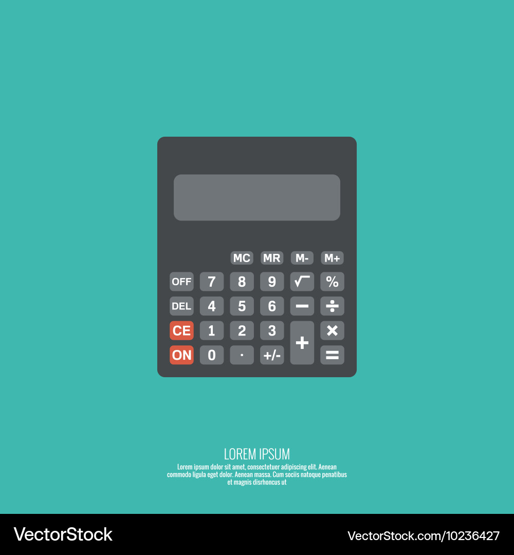 Calculator top view Royalty Free Vector Image - VectorStock