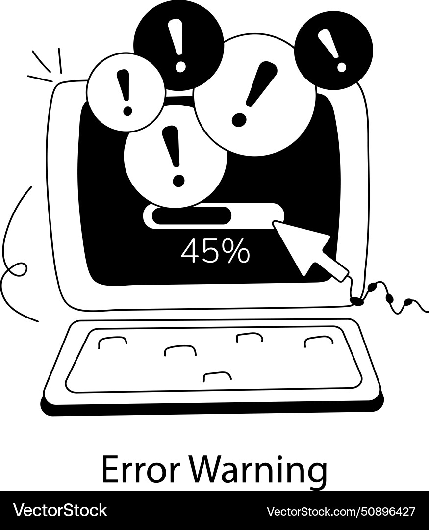 Error warning Royalty Free Vector Image - VectorStock