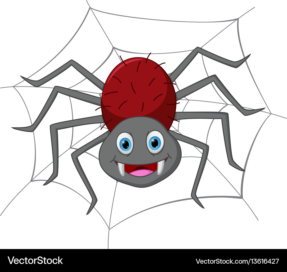 Funny spider cartoon Royalty Free Vector Image