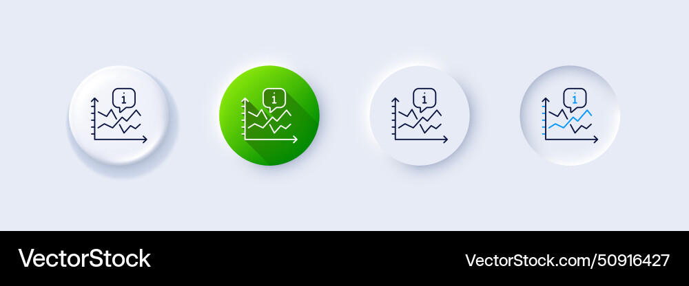 Growth chart line icon rise graph sign Royalty Free Vector